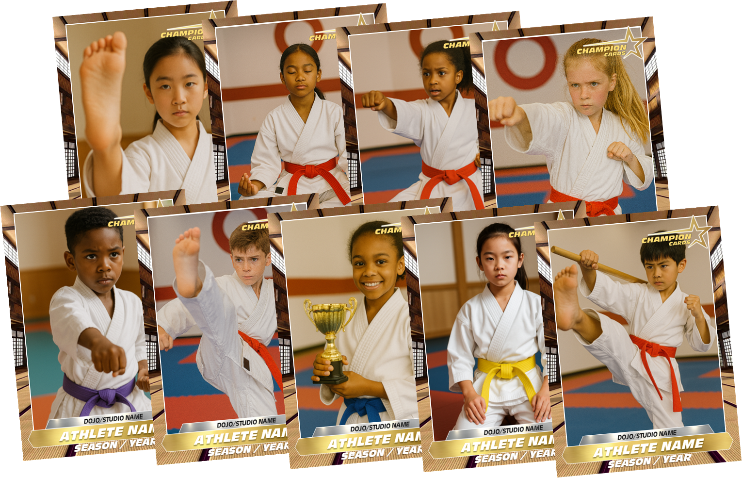 Martial Arts Trading Cards Team Set - Champion Cards
